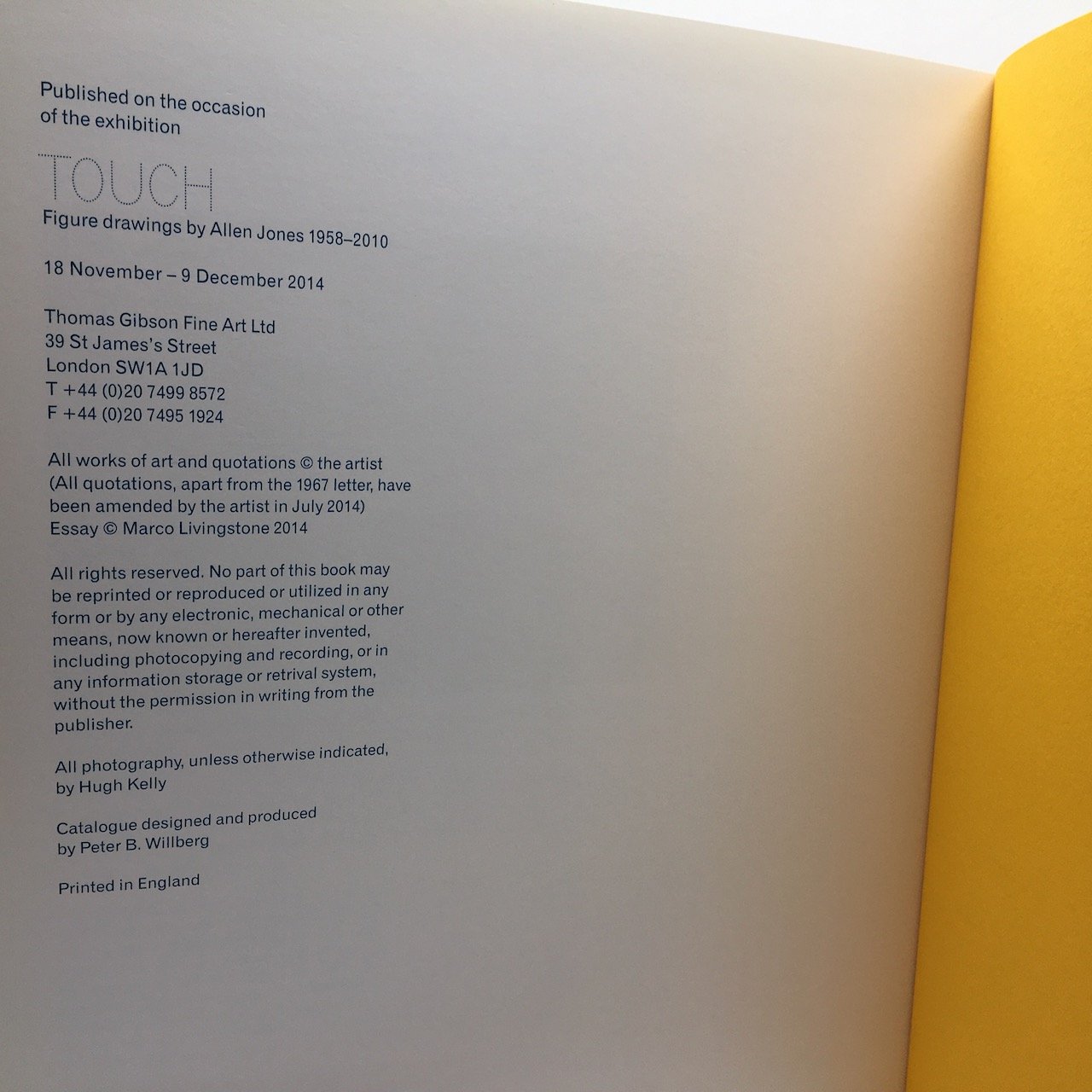 TOUCH: FIGURE DRAWINGS BY ALLEN JONES 1958-2010. von JONES, Allen ...