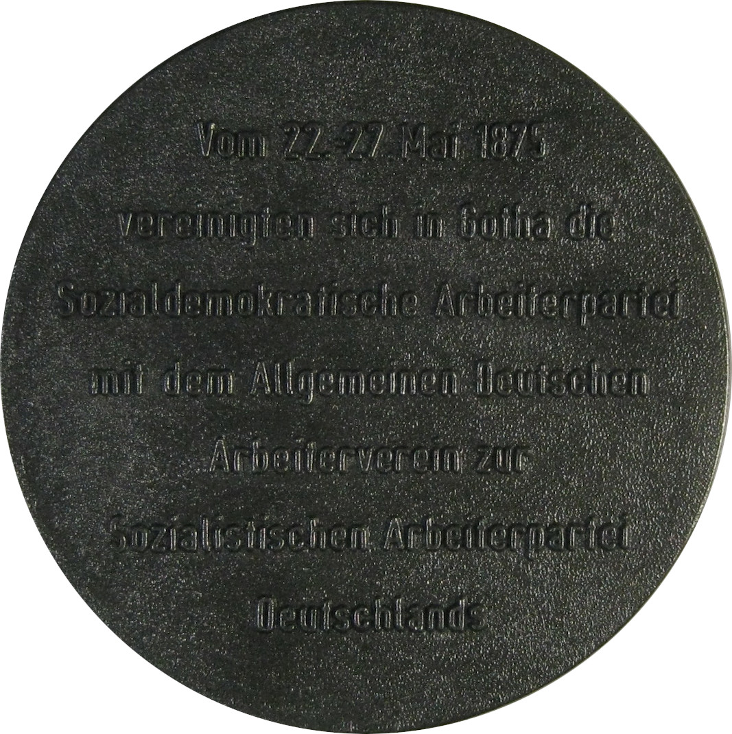 Medaille Gedenkstätte Gothaer Parteitag 1875. von Gedenkstätte Gothaer ...
