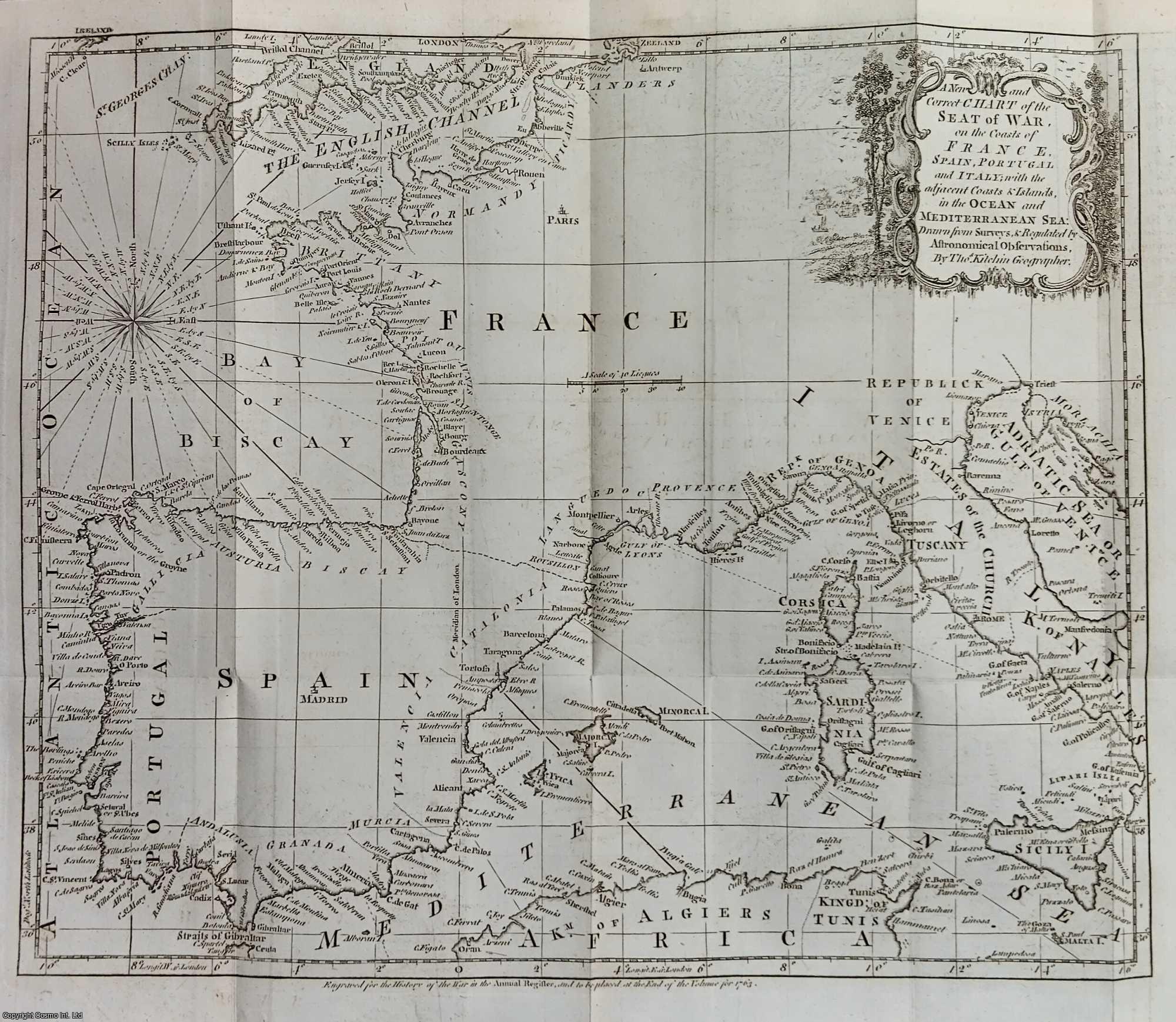 Mediterranean Map : A New and Correct Chart of the Seat of War on the ...
