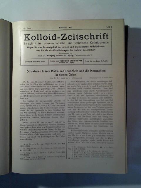 Strukturen klarer Natrium-Oleat-Gele und die Kernzahlen in diesen Gelen ...