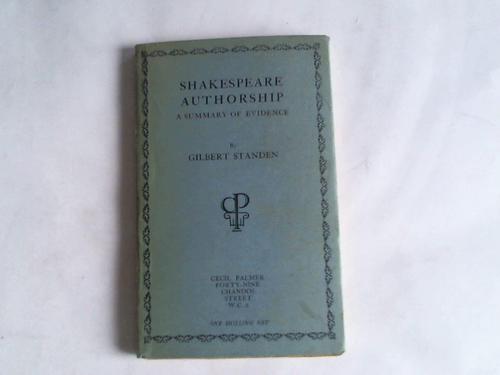 Shakespeare authorship. A summary of evidence von Standen, Gilbert | Celler Versandantiquariat