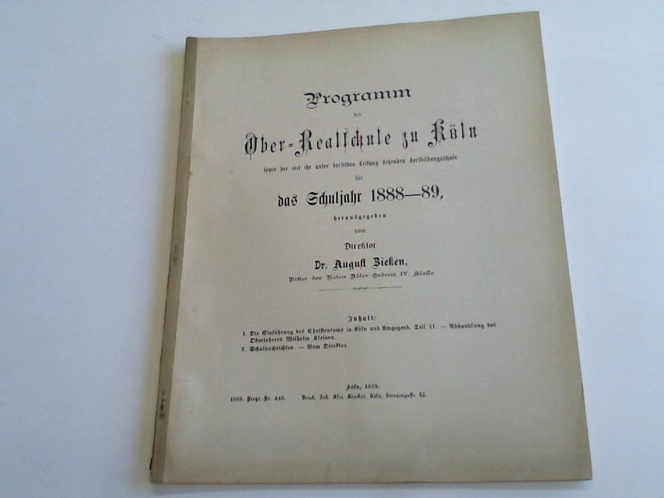 Programm der Ober Realschule zu Köln sowie der mit ihr unter derselben ...