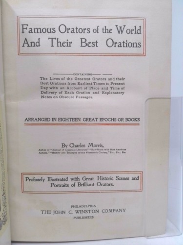 Famous orators of the world and their best orations : containing the ...
