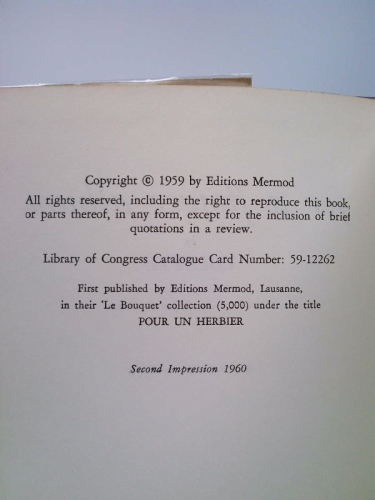 For a Flower Album by Colette; Senhouse, Roger (Translated by): Very ...