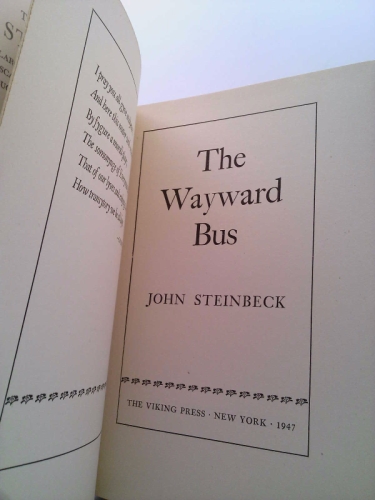 RARE 1947 FIRST EDITION FIRST STATE JOHN STEINBECK THE WAYWARD BUS WITH ...