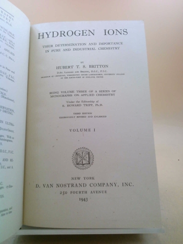 Hydrogen Ions: Their Determination and Importance in Pure and ...