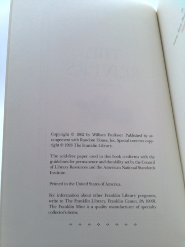 Rare Franklin Library ~ The Reivers ~ William Faulkner ~ 1983 by ...