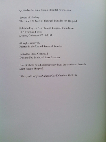 Towers of Healing: The First 125 Years of Denver's Saint Joseph ...