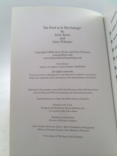 The Proof is in the Putting by Jerry Korte; Gary D'Amato: Very Good ...