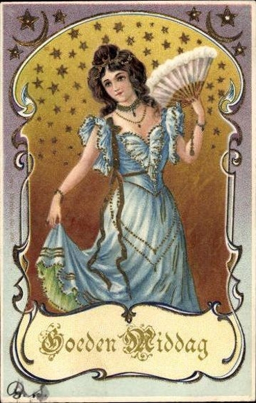 4 alte Ansichtskarte / Postkarte Serie Tageszeiten, Guten Morgen, Guten ...