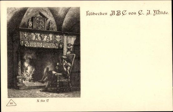 22 alte Ansichtskarte / Postkarte Lübeck, Lübecker ABC von Maler Carl ...