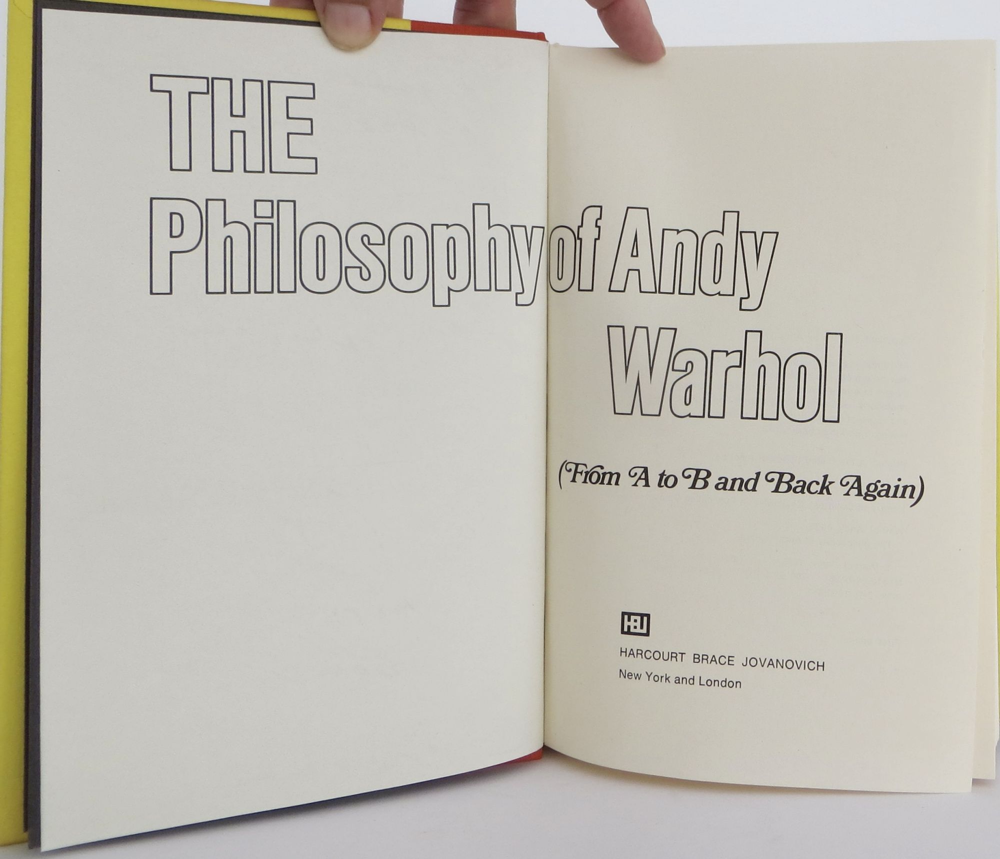 The Philosophy of Andy Warhol von Warhol, Andy: fine hardcover (1975 ...