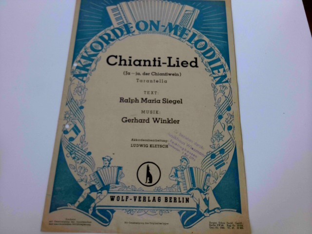 Akkordeon-Melodien: Chianti-Lied (Ja - ja, der Chiantiwein). Tarantella ...