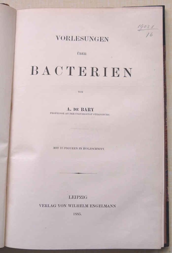 Vorlesungen uber Bacterien by De Bary, Anton: Very Good Half-Leather ...
