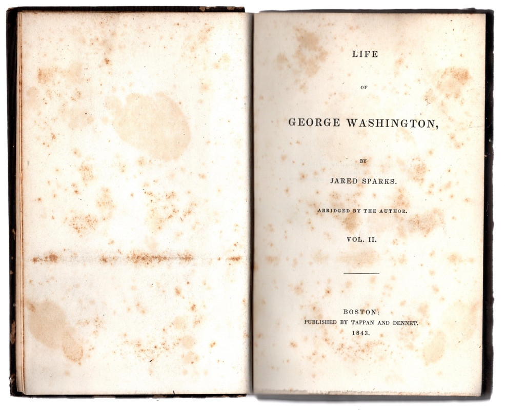 1843, Volume 2 (ONLY) of SPARKS'S LIFE OF GEORGE WASHINGTON, Abridged ...