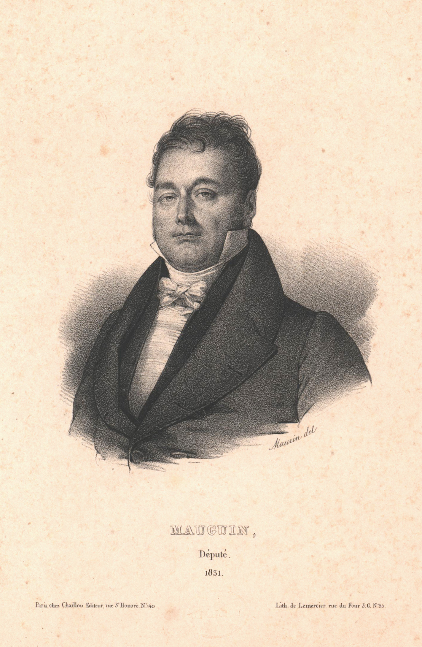 Francois Maugin (1785 - 1854). Franz. Politiker und Rechtsanwalt ...