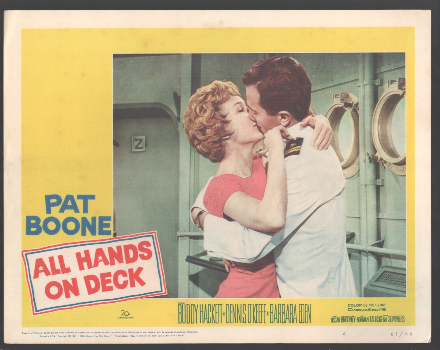 All Hands On Deck #2 1961-original 11'x14' color lobby card -Pat Boone ...