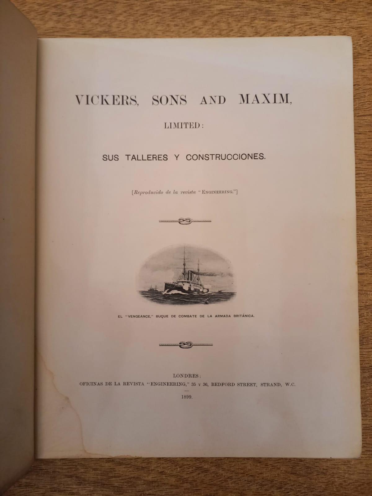 Vickers Sons And Maxim Limited Sus Talleres Y Construcciones Aceptable Encuadernación De Tapa