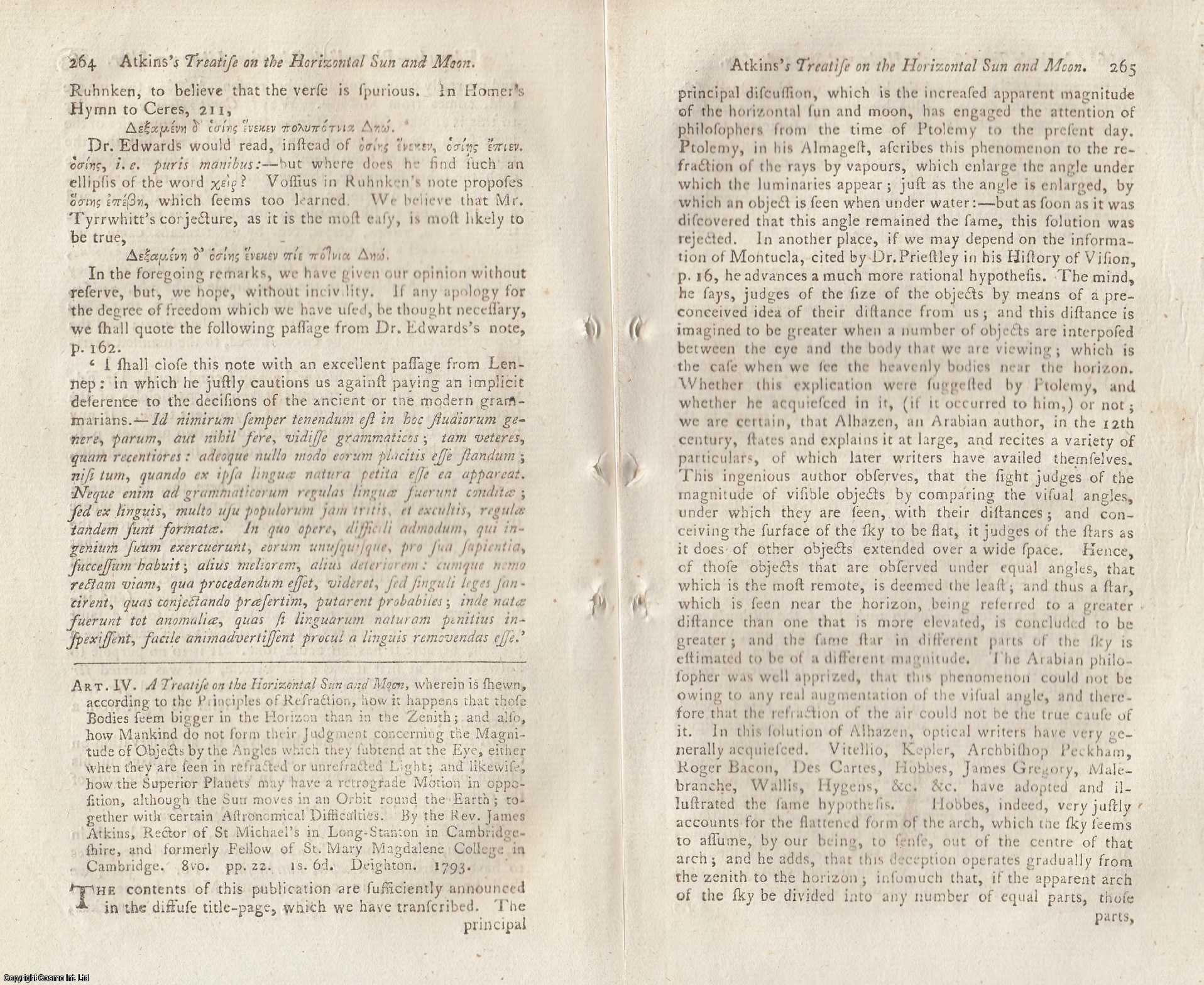 A Treatise on The Horizontal Sun and Moon, wherein is shown, according ...