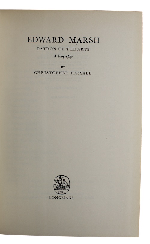 Edward Marsh: Patron of the Arts: A Biography by HASSALL, Christopher ...