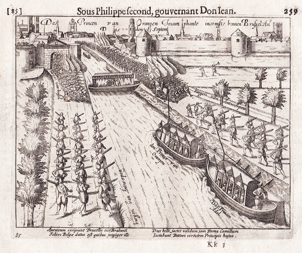"Des Princen van Oranjen Triumphante incomste binnen Brussel ...