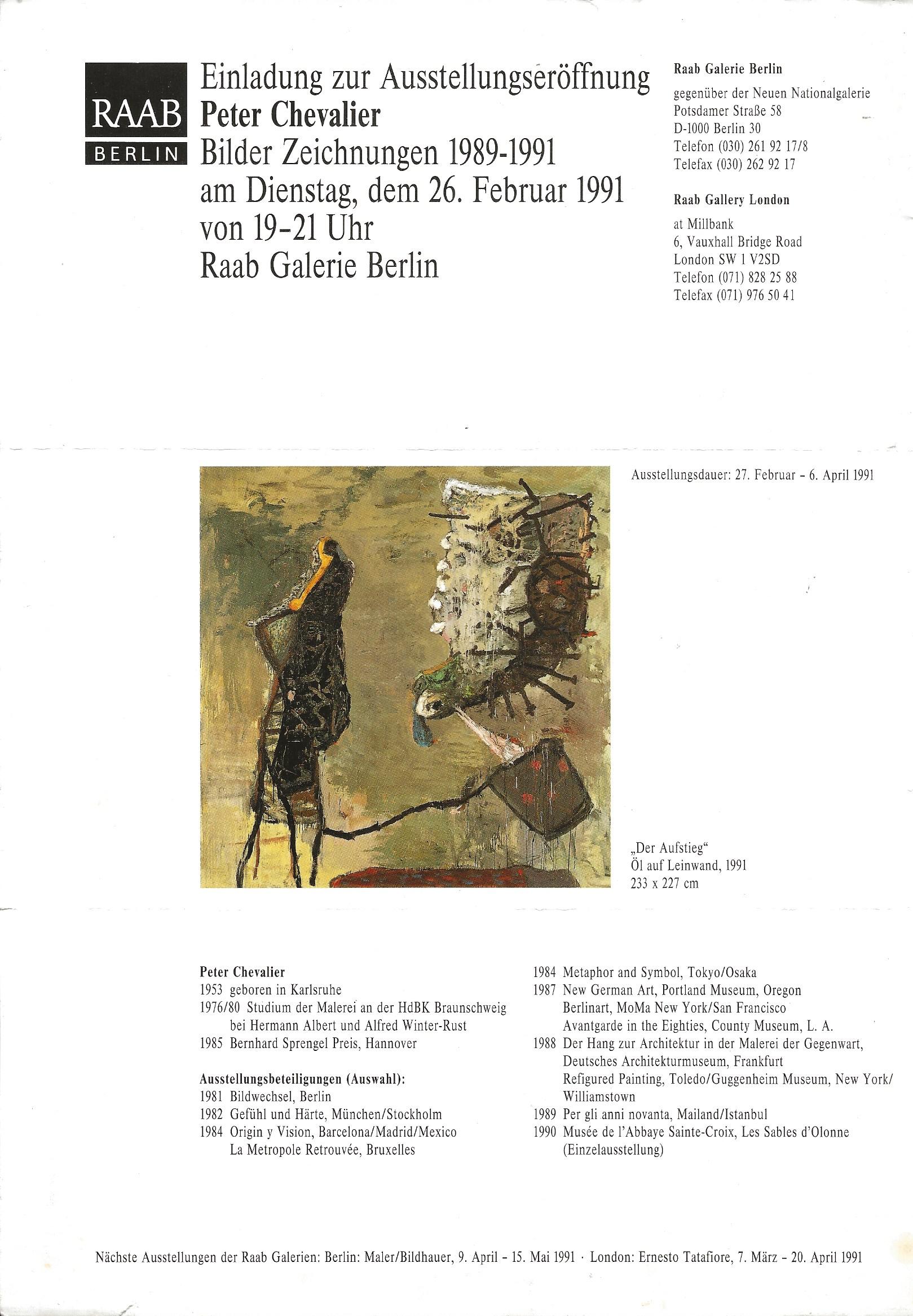 Peter Chevalier : Bilder Zeichnungen 1989-1991 (invitation) by ...