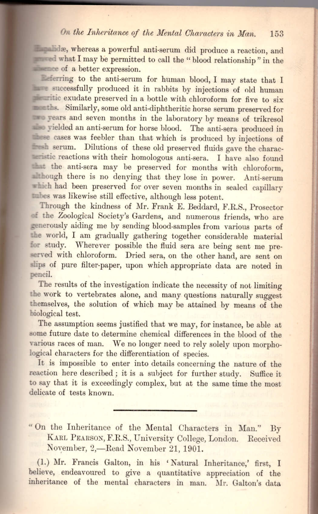 KARL PEARSON ON INTELLIGENCE: "On the Inheritance of the Mental ...