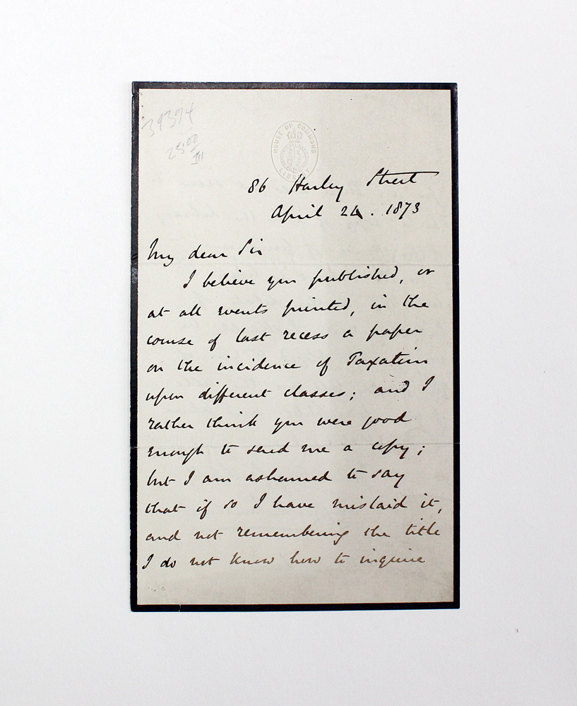 An Original Handwritten Letter Signed by Sir Stafford Henry Northcote ...