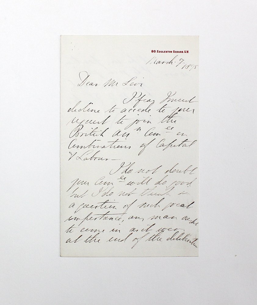 An Original Handwritten Letter Signed by William Edward Forster to Levi ...