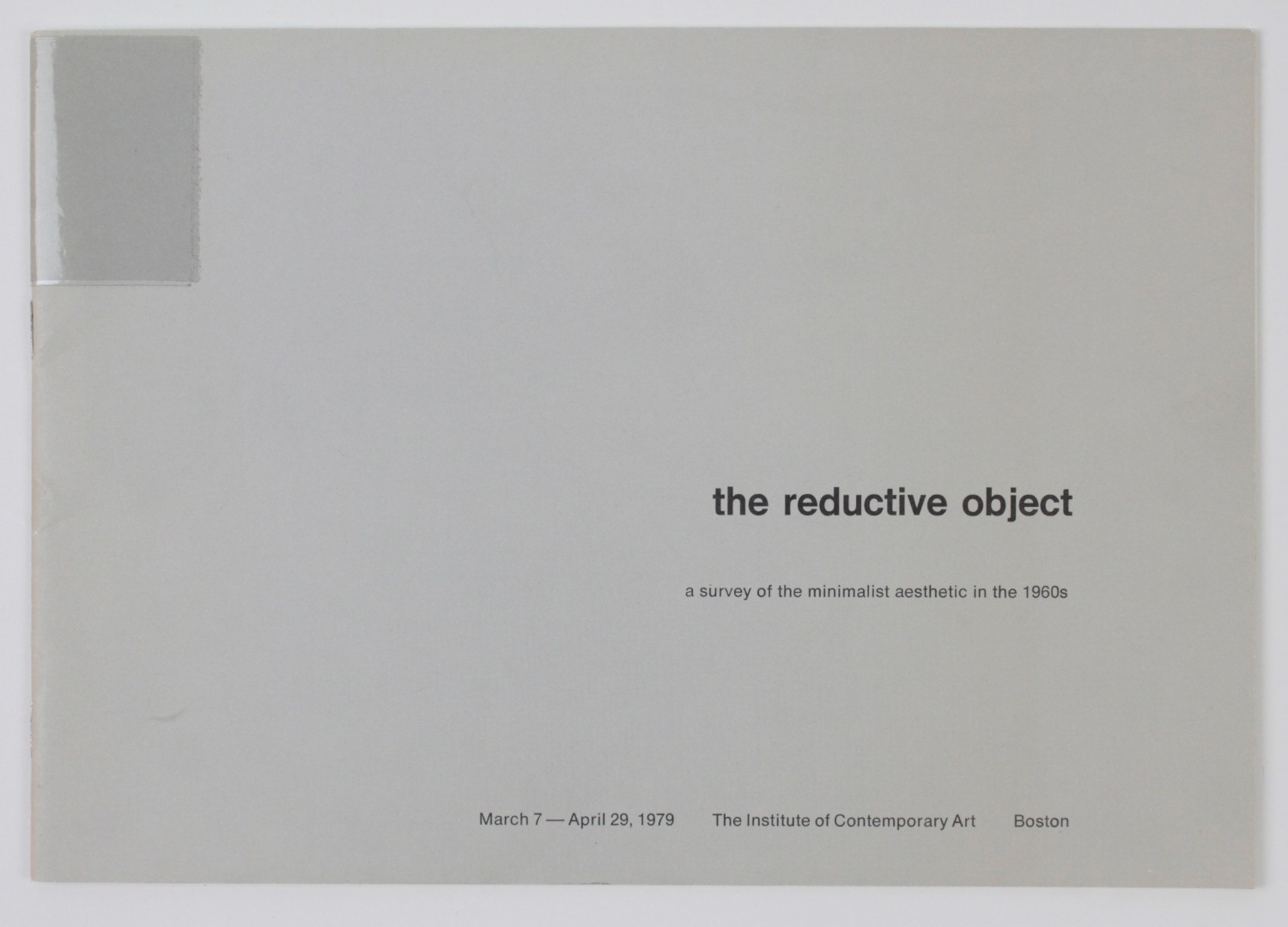 The Reductive Object: A Survey of the Minimalist Aesthetic in the 1960s ...