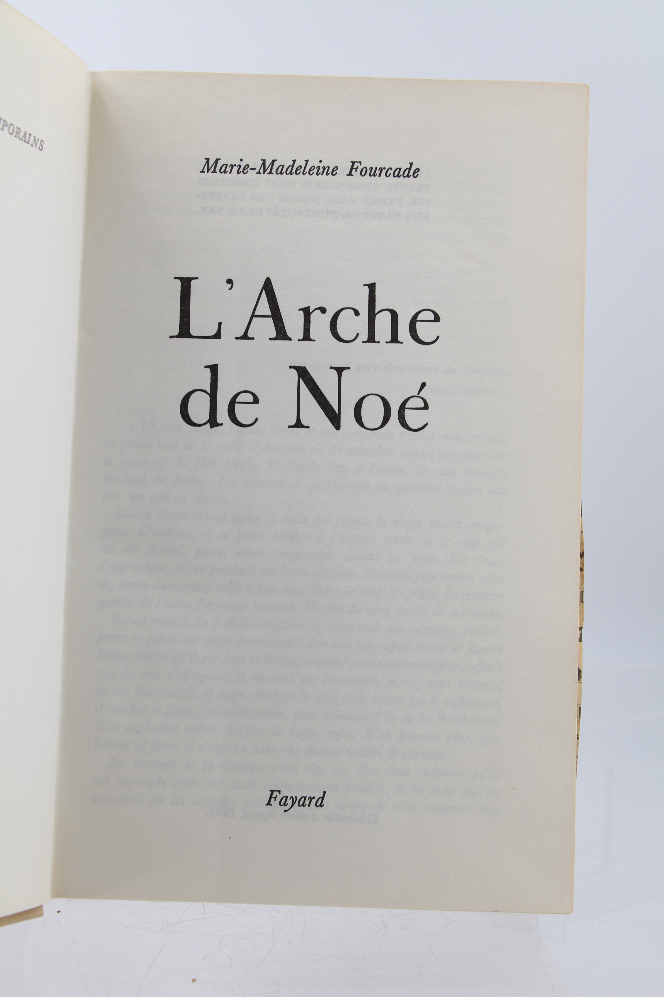 L'arche de Noé by FOURCADE Marie-Madeleine: Couverture rigide (1968 ...
