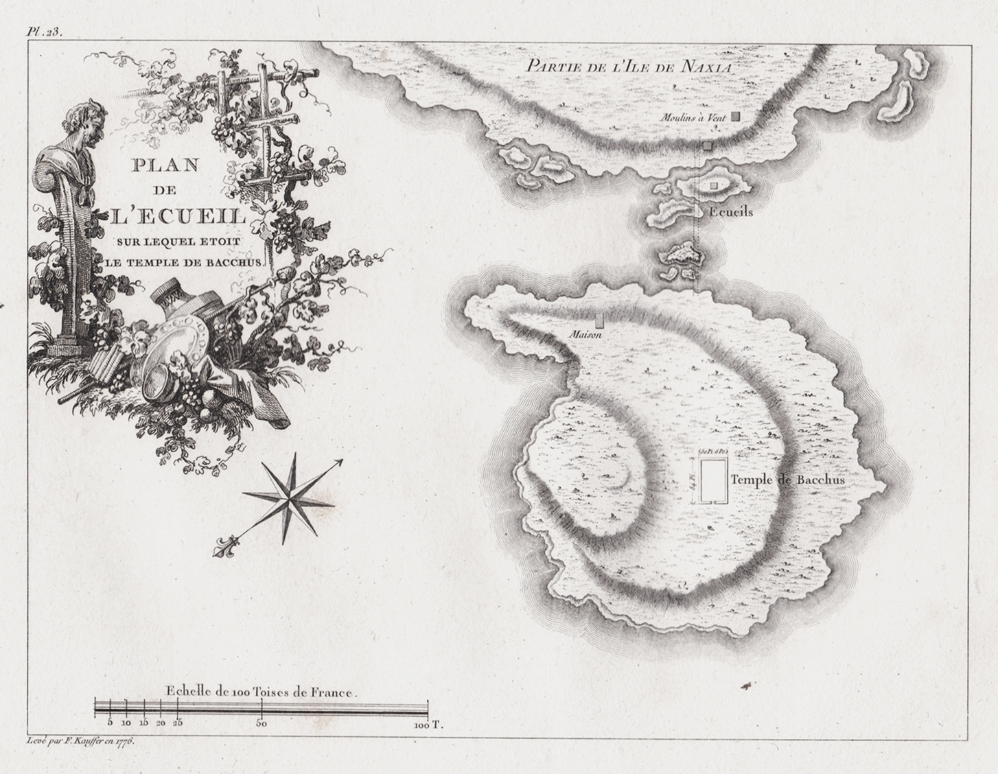 "Plan de l'Ecueil sur lequel etoit le Temple de Bacchus" - Naxos island ...