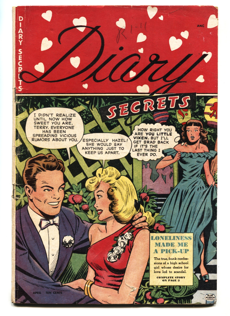 Blue Ribbon Comics #2 -Diary Secrets-MATT BAKER-Romance Golden-Age ...