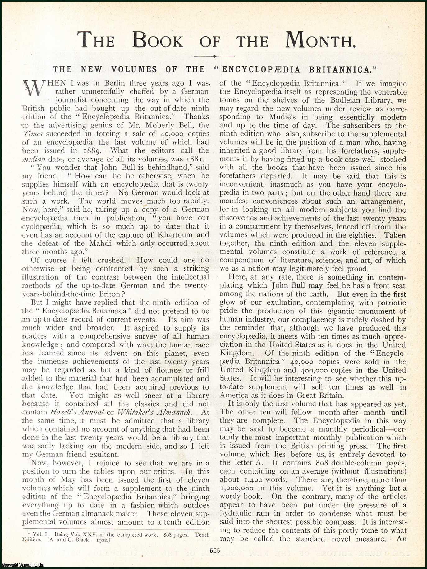 The New Volumes of the 9th Edition Encyclopaedia Britannica. An ...