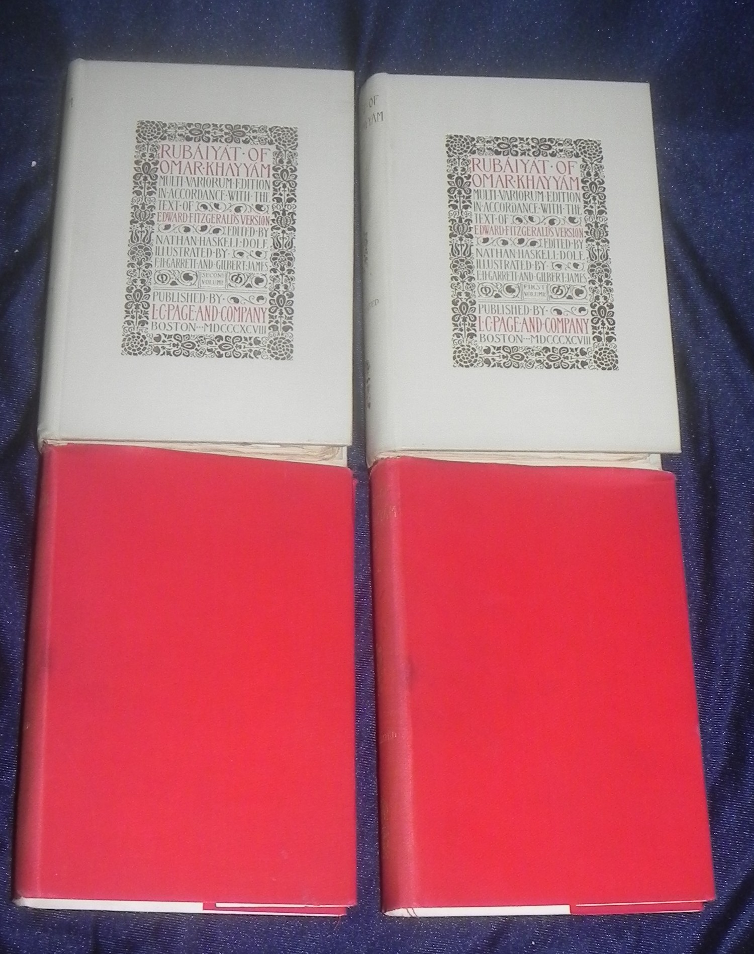 Rubaiyat 1898 2 Volumes illustrations Edmund Garrett w Rare DJs VG+ by ... Rubaiyat 1898 2 Volumes illustrations Edmund Garrett w Rare DJs VG+ by ...