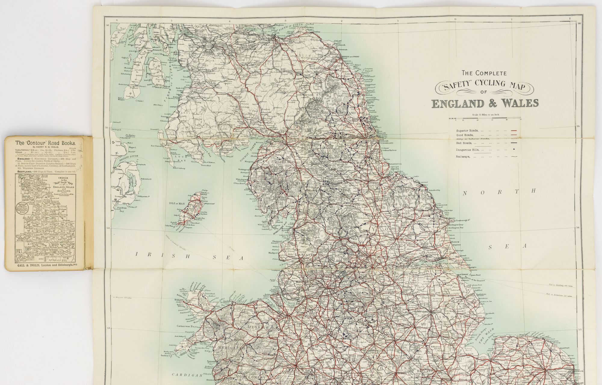 The 'Safety' Cycling Map of England . A Key Map to the Cycling Roads by ...