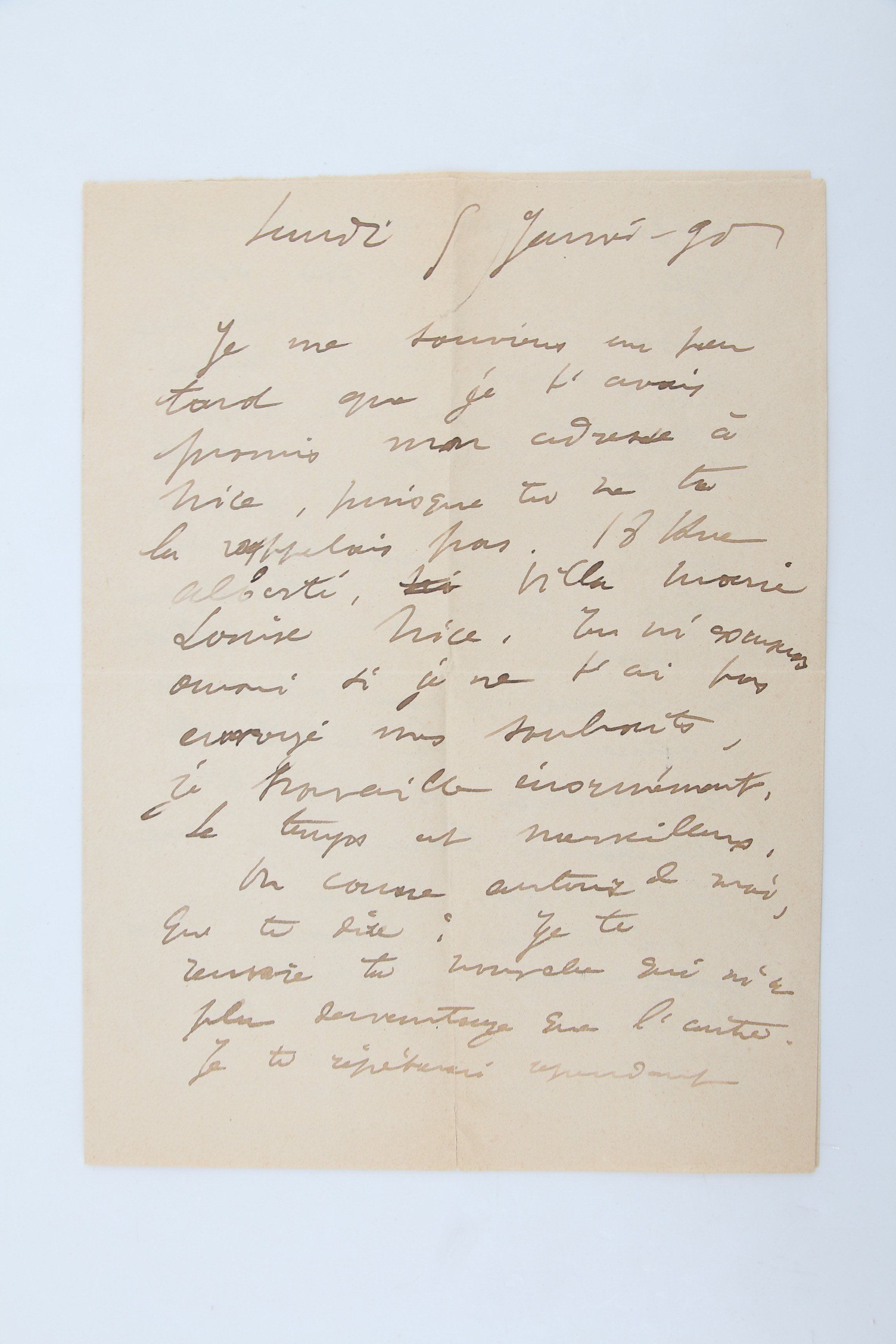 "Je te répèterai répondant ce que je t'ai dit pour ton style." Lettre ...