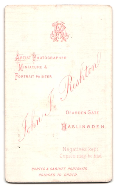 Photo John J. Rishton, Haslingden, Dearden Gate, Älterer Herr in ...