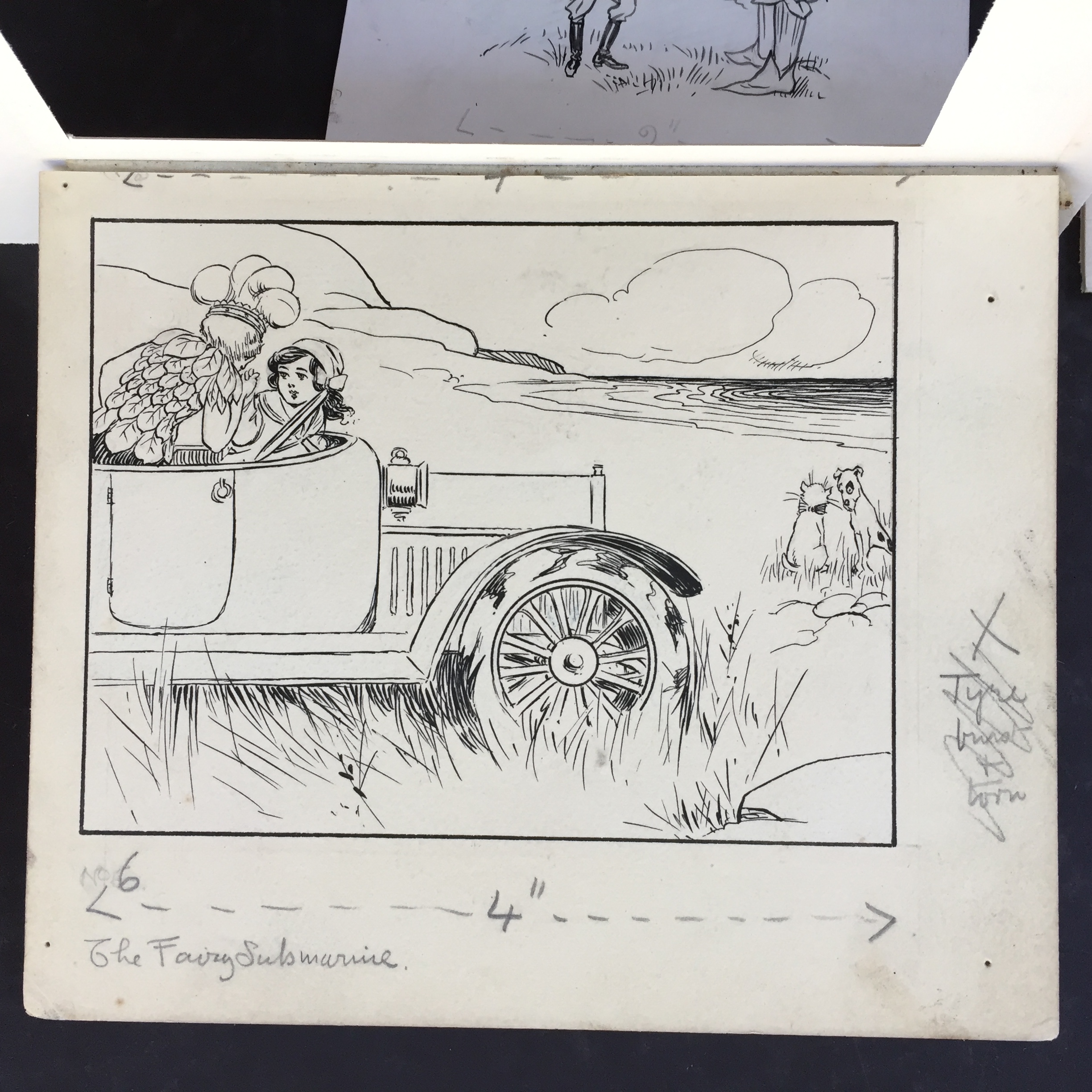 Four Original Pen and Ink Drawings for Budge and Betty in America by ...