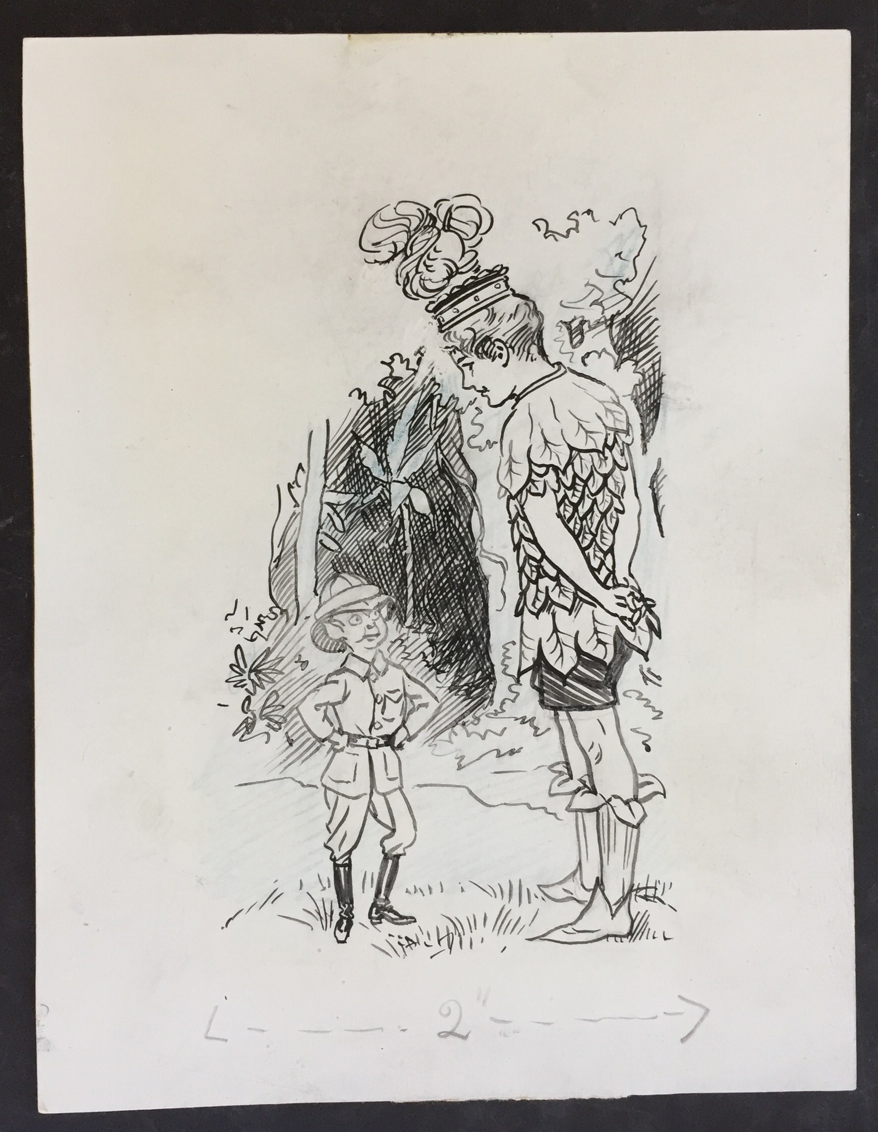 Four Original Pen and Ink Drawings for Budge and Betty in America by ...