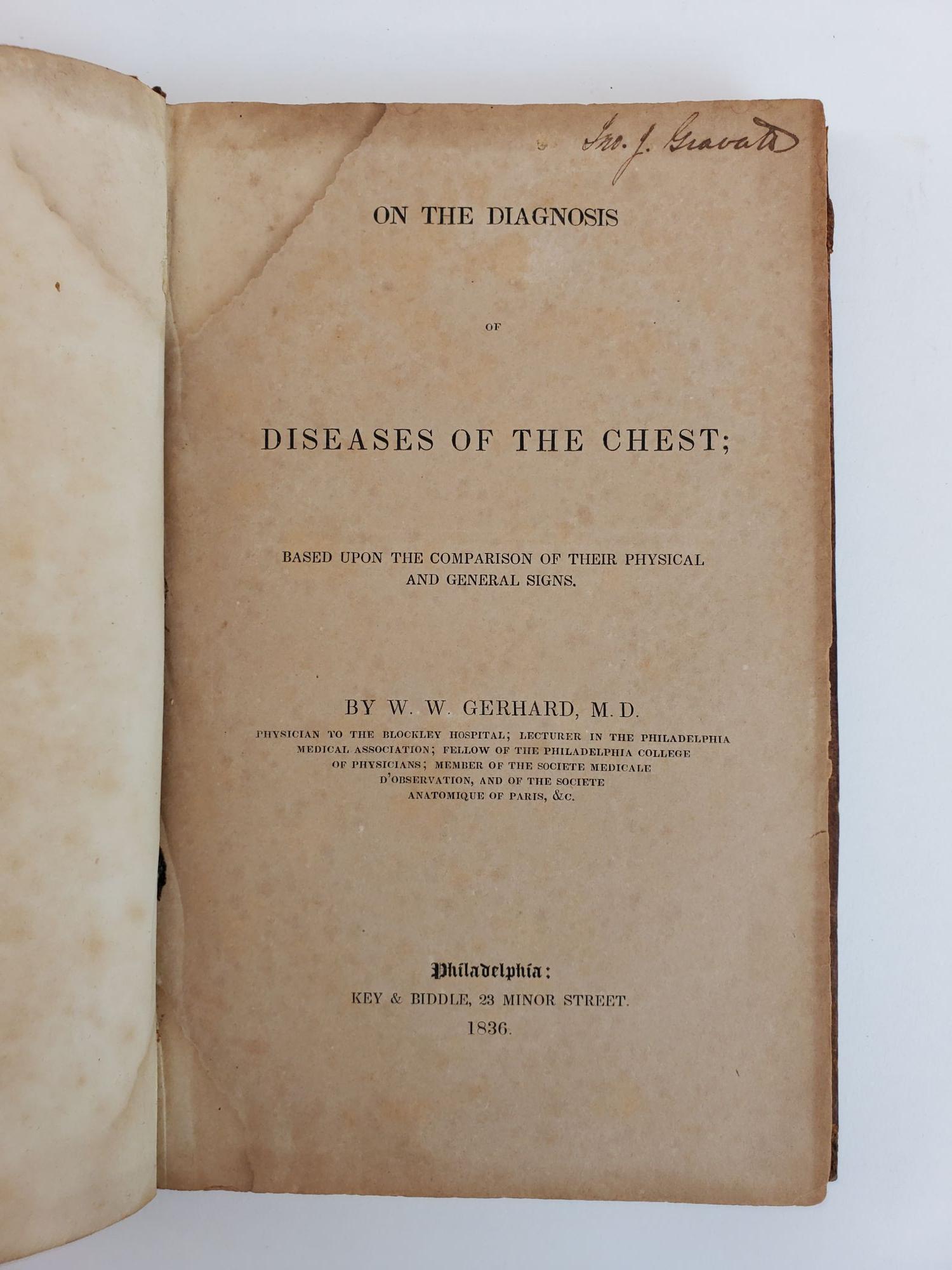 ON THE DIAGNOSIS OF DISEASES OF THE CHEST; BASED UPON THE COMPARISON OF ...