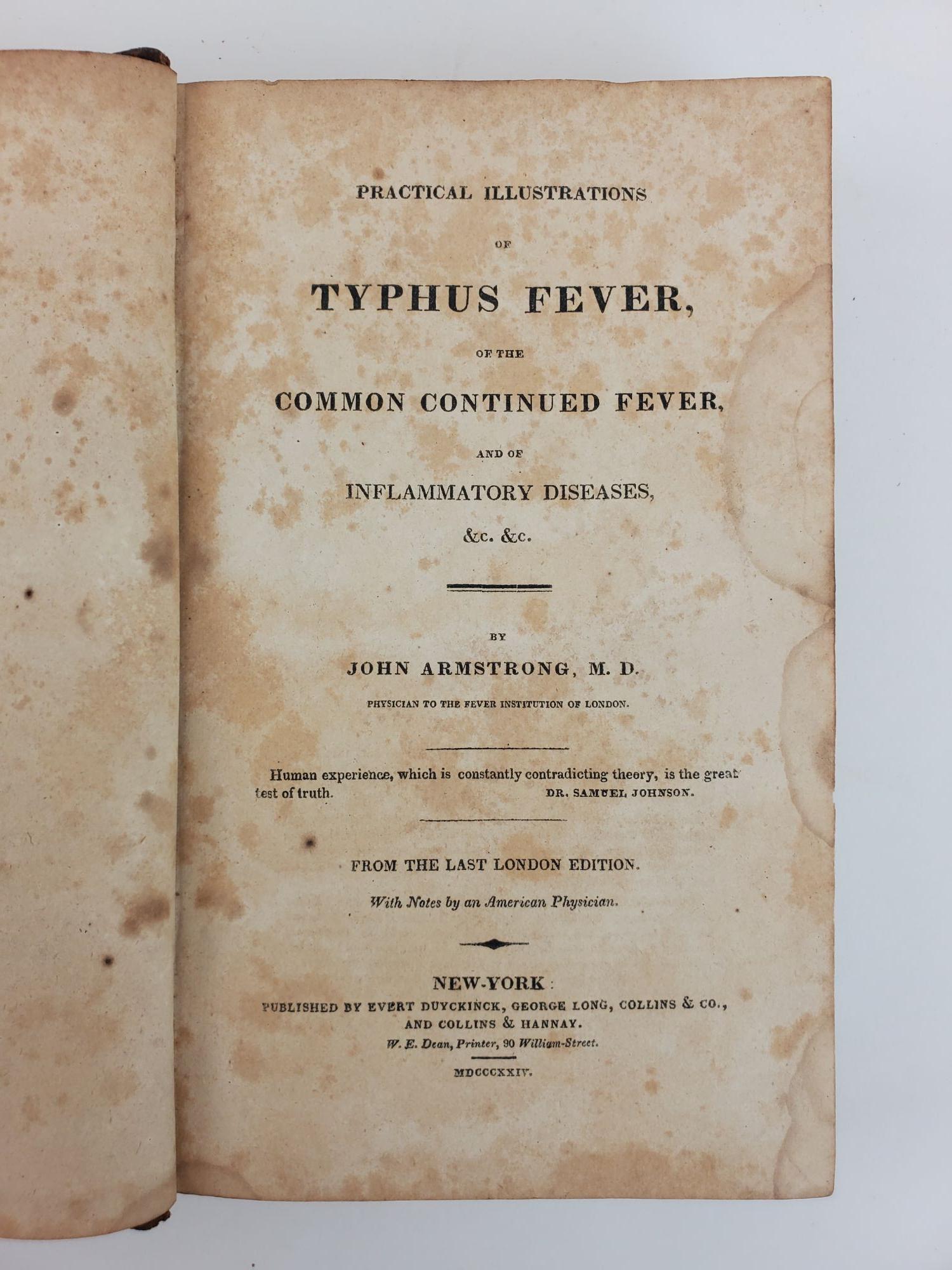 PRACTICAL ILLUSTRATIONS OF TYPHUS FEVER, OF THE COMMON CONTINUED FEVER ...