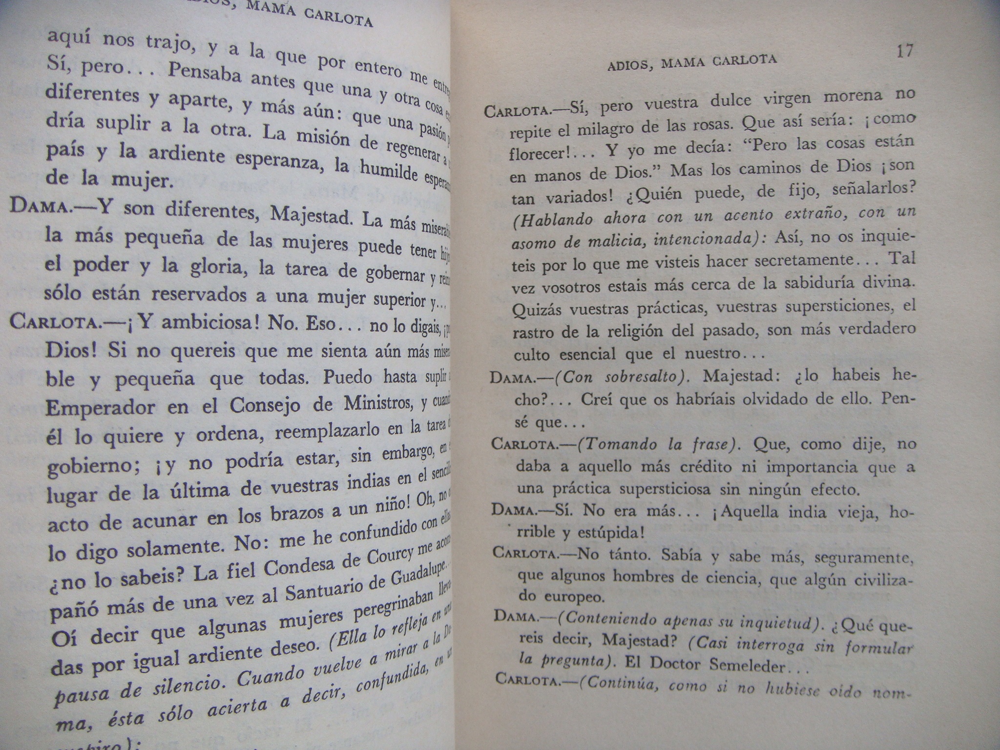 ADIOS, MAMA CARLOTA. Versión dramática de un posible hecho histórico ...