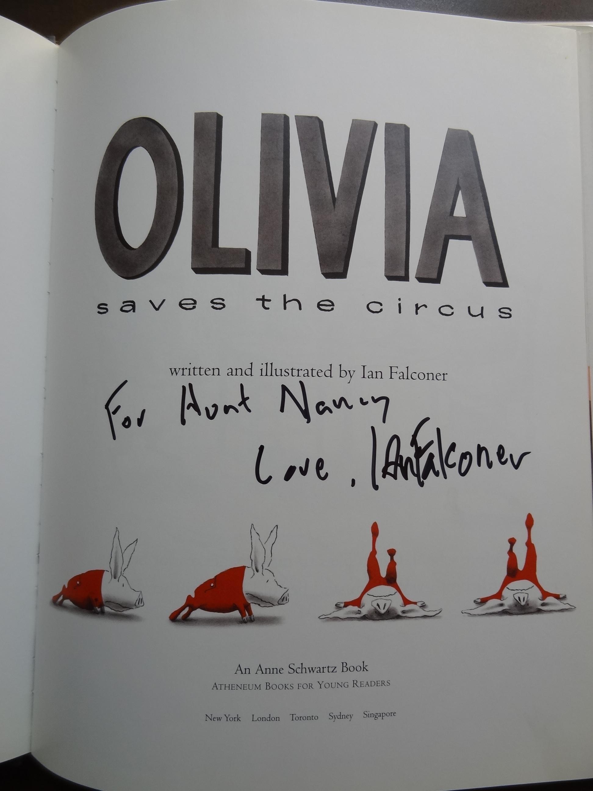 Olivia Saves The Circus Signed 1st With Poster By Falconer Ian Near
