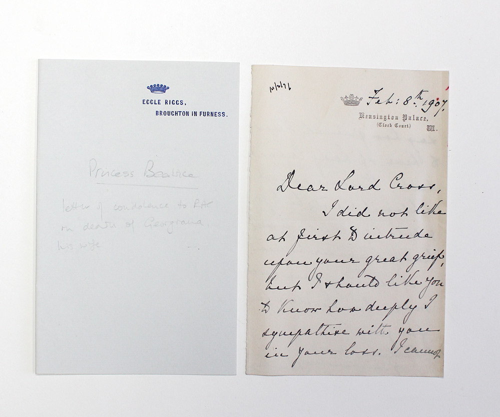 An Original Hand Written Letter and Signed by Princess Beatrice ...