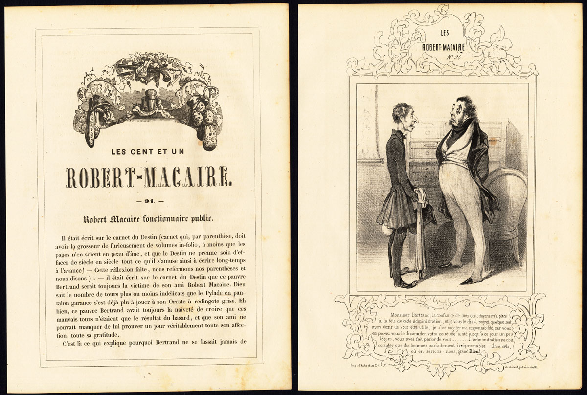 Antique Print-Robert Macaire-94-Acting as a public official-Daumier ...
