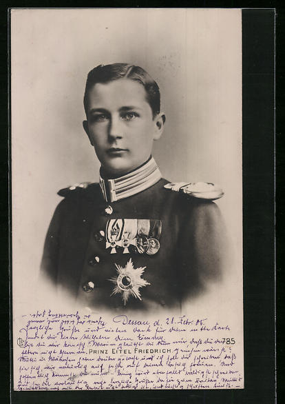 Ansichtskarte Prinz Eitel Friedrich von Preussen im heranwachsenden ... Ansichtskarte Prinz Eitel Friedrich von Preussen im heranwachsenden ...
