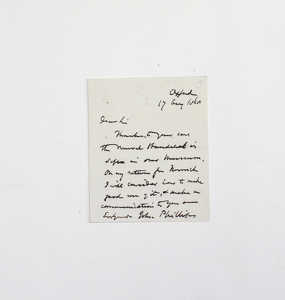An Original Handwritten Letter Signed by Geologist John Phillips to ...