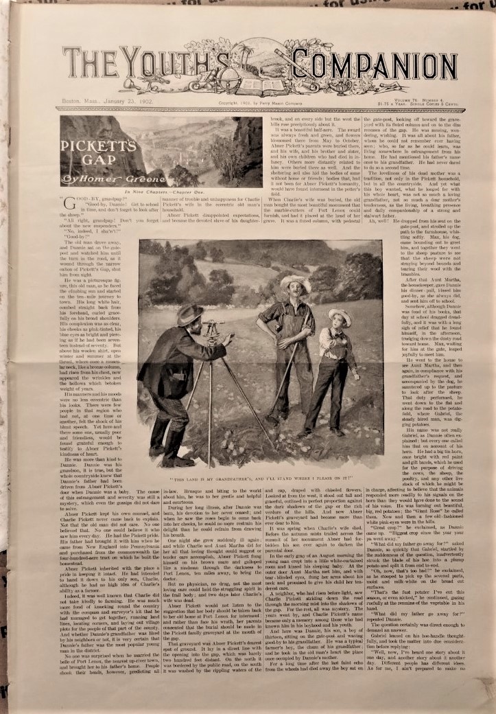 Pickett's Gap in The Youth's Companion Magazine, First Appearance, in ...