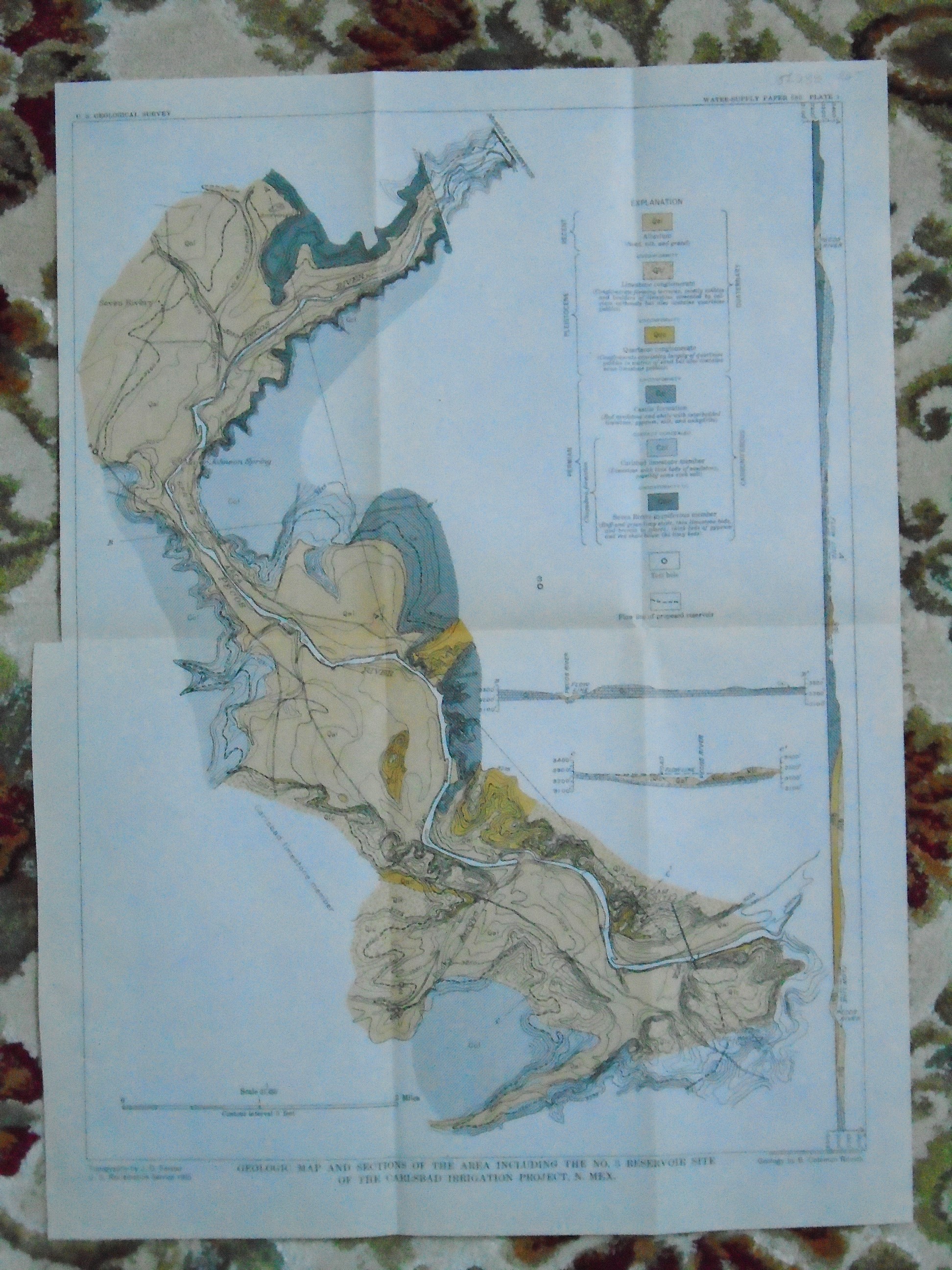 GEOLOGIC MAP AND SECTIONS OF THE AREA INCLUDING THE NO. 3 RESERVOIR ...